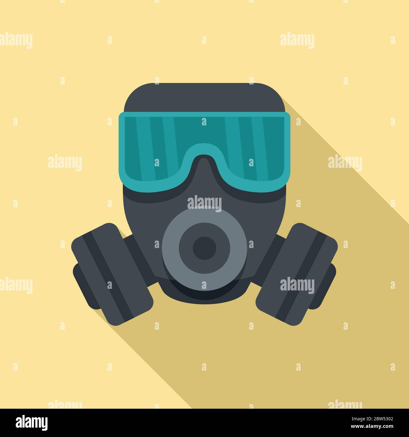 Gas mask icon. Flat illustration of gas mask vector icon for web design ...
