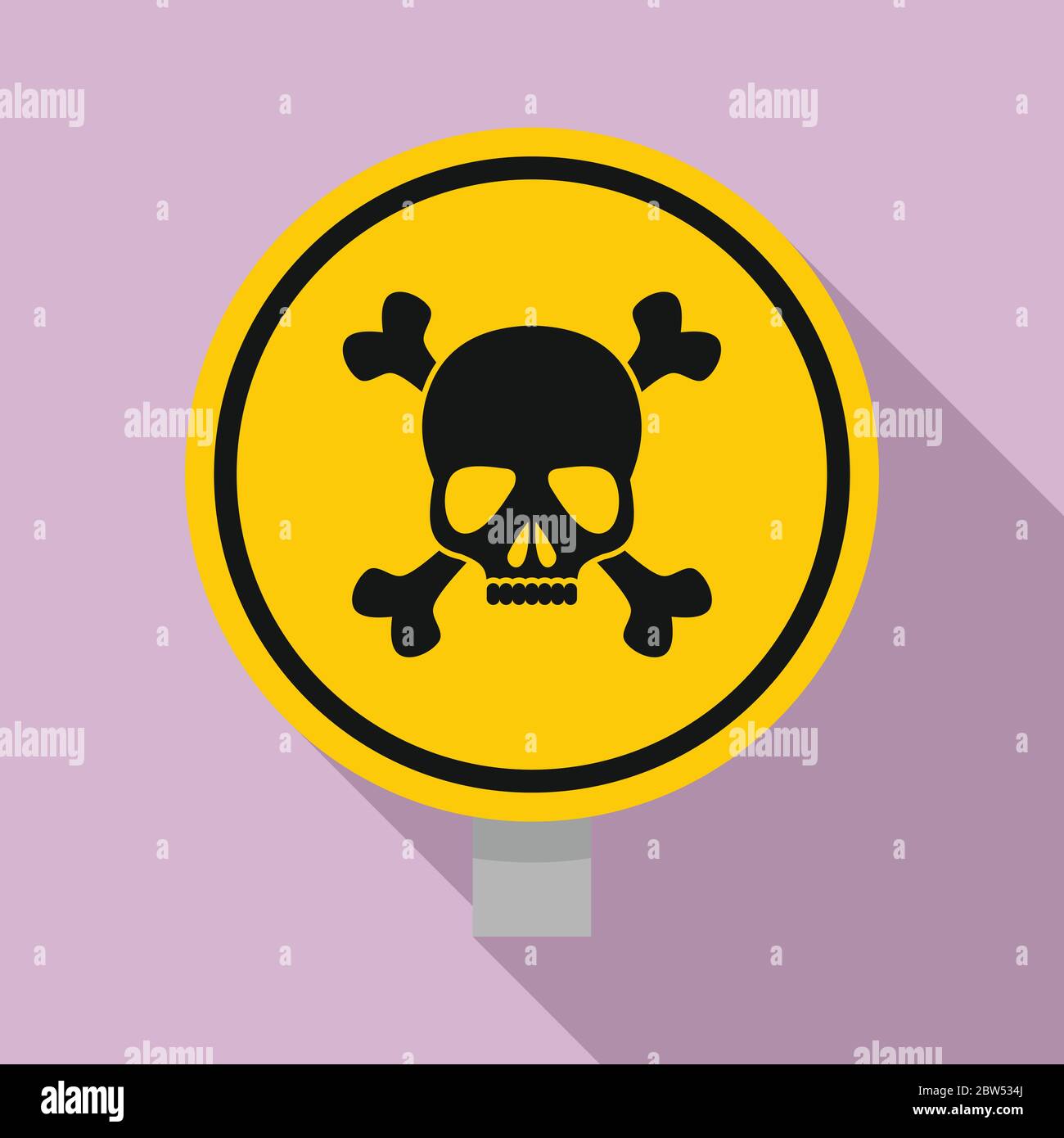 Round danger sing icon. Flat illustration of round danger sing vector ...