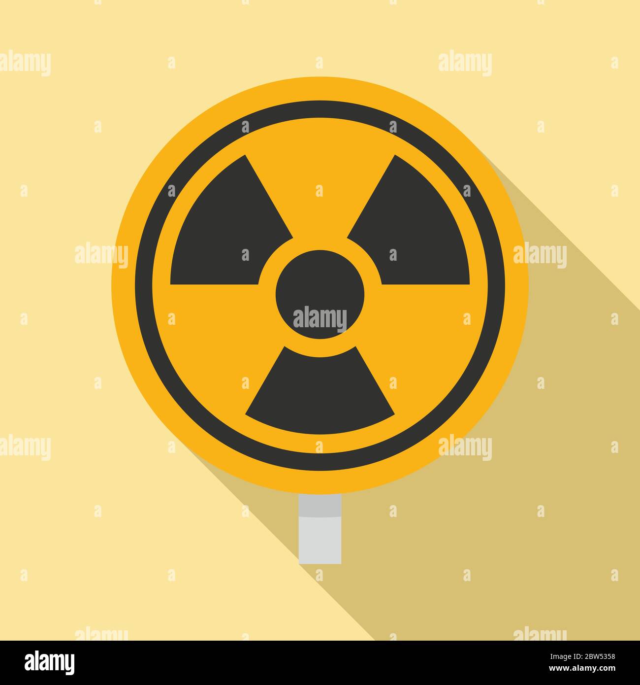 Hazard radiation sign icon. Flat illustration of hazard radiation sign ...
