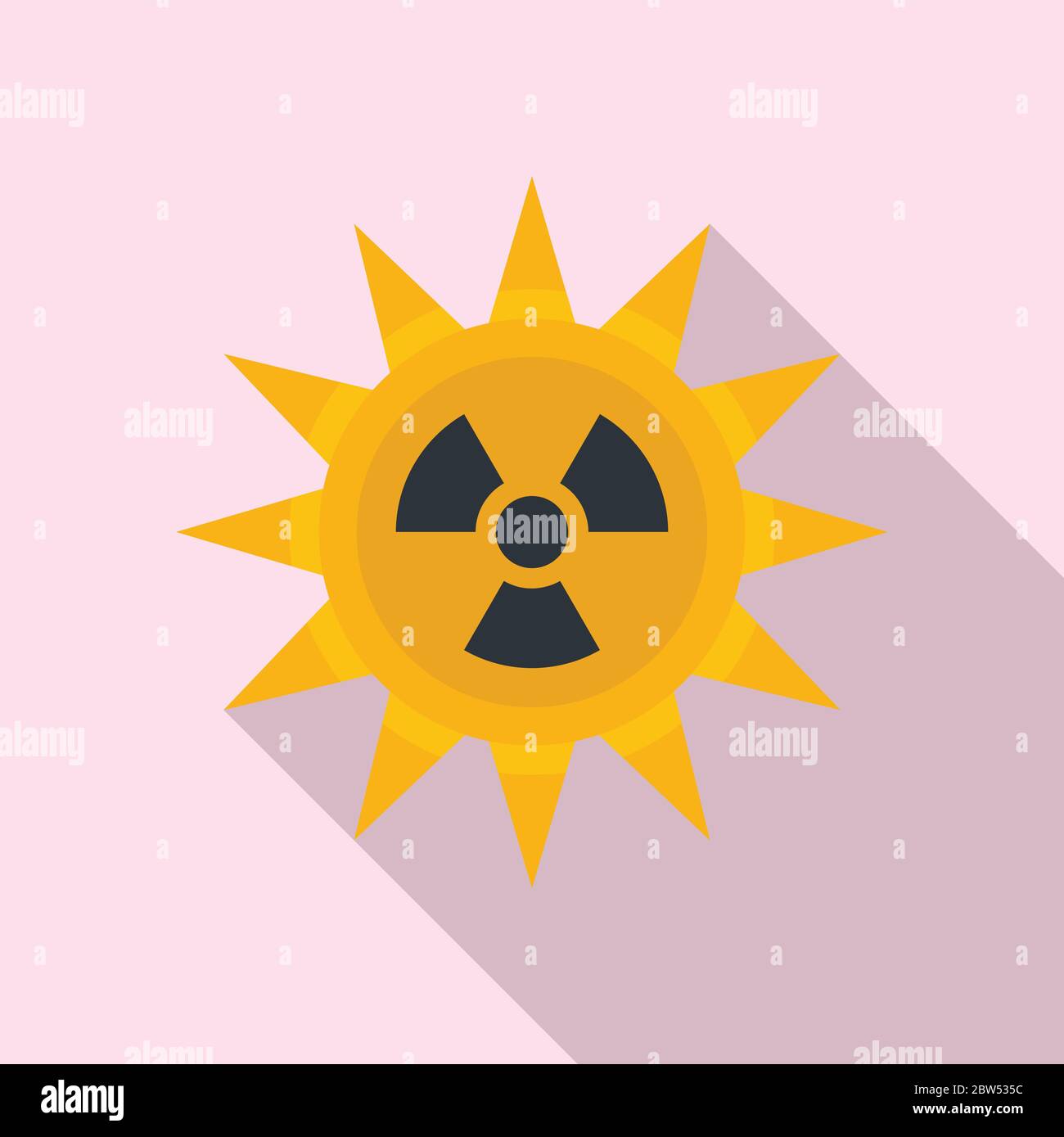 Sun radiation icon. Flat illustration of sun radiation vector icon for ...