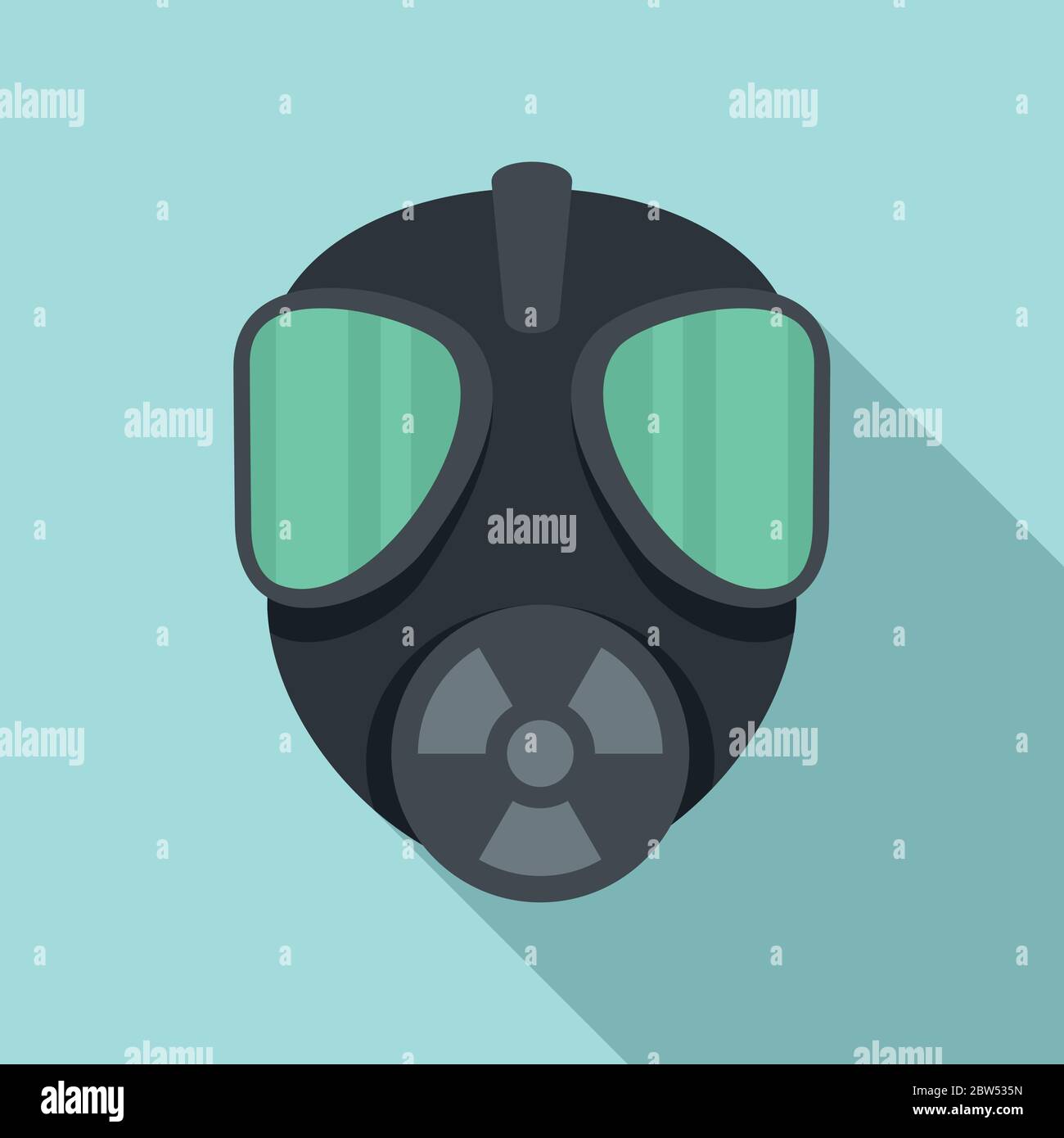 Gas radiation mask icon. Flat illustration of gas radiation mask vector ...