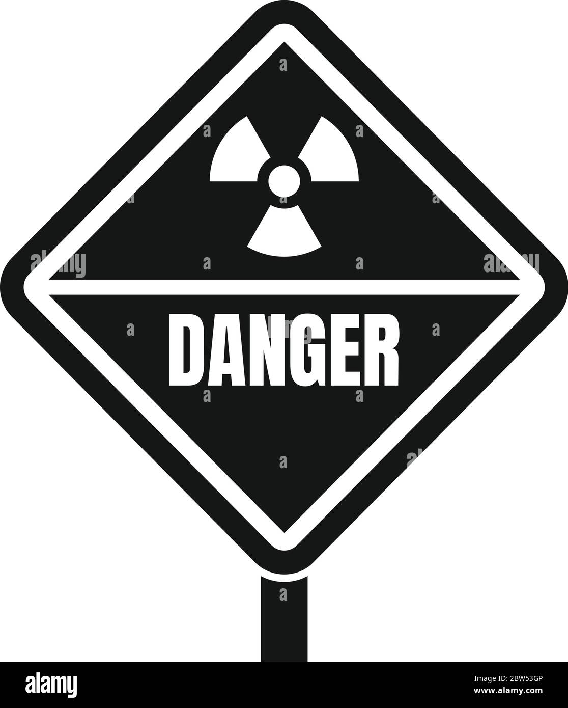 Danger radiation zone icon. Simple illustration of danger radiation ...