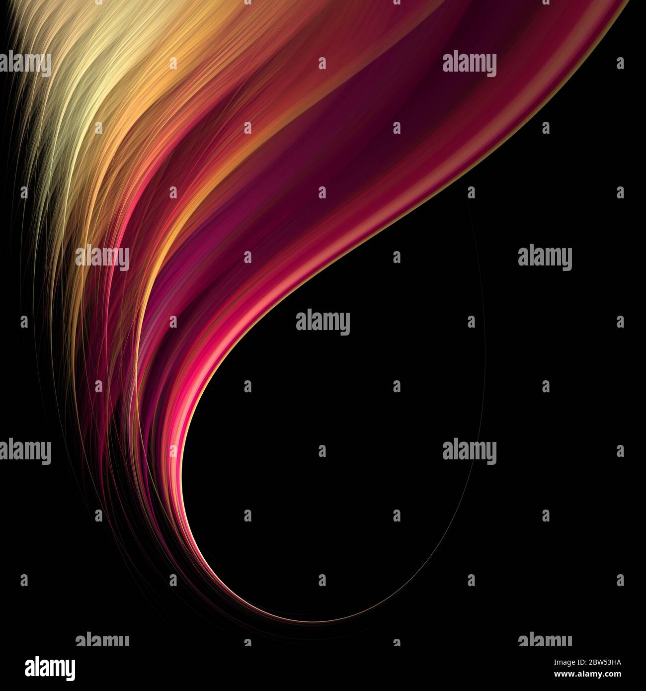 Decorative abstract art of thin and rounded feathers Stock Photo - Alamy