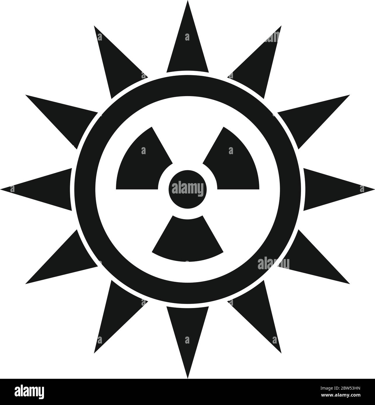 Sun radiation icon. Simple illustration of sun radiation vector icon ...