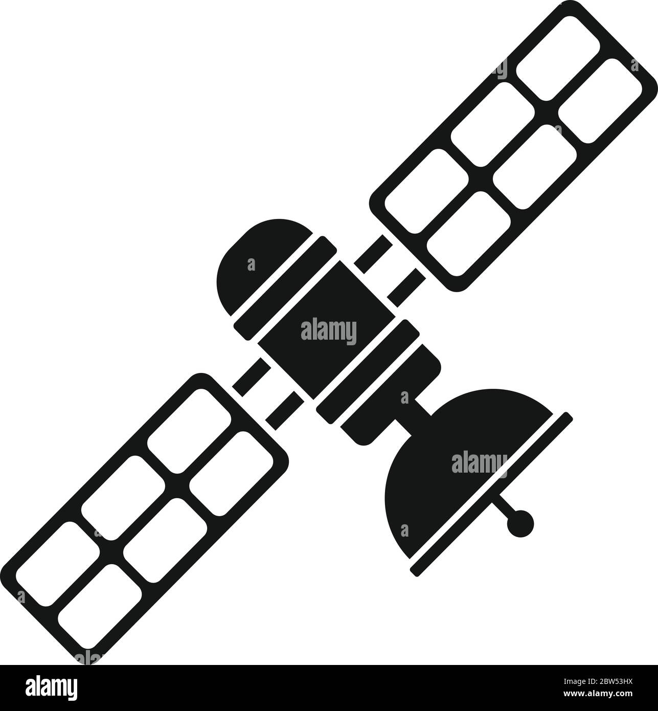 Space satellite icon. Simple illustration of space satellite vector ...