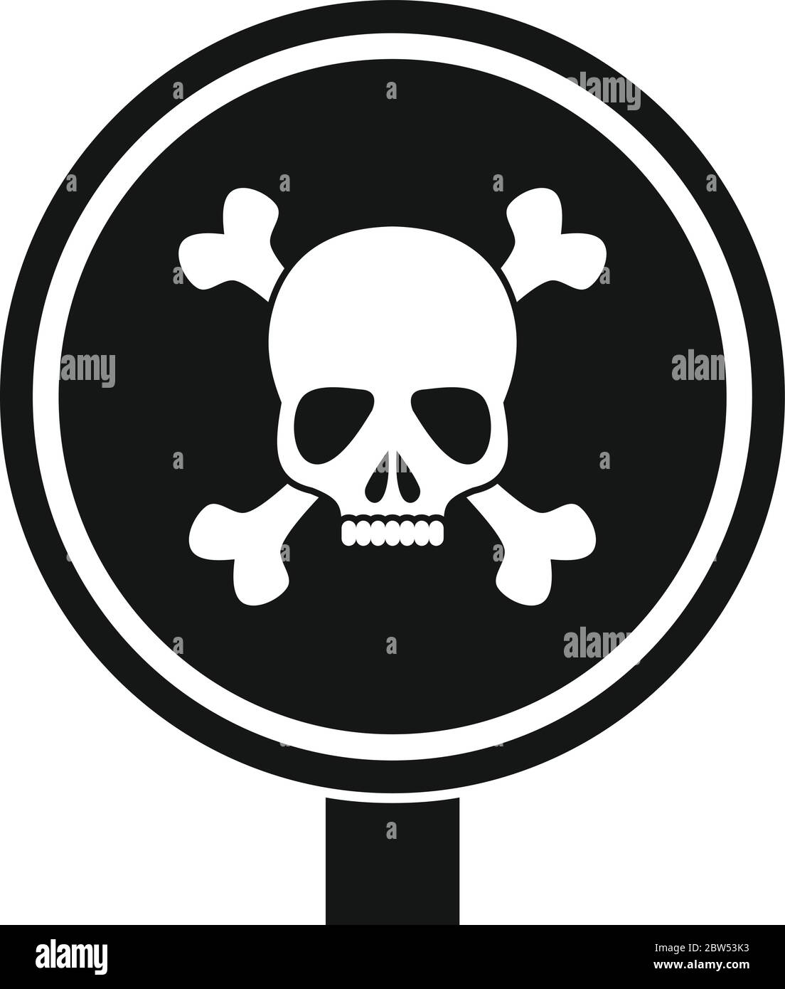 Round danger sing icon. Simple illustration of round danger sing vector ...