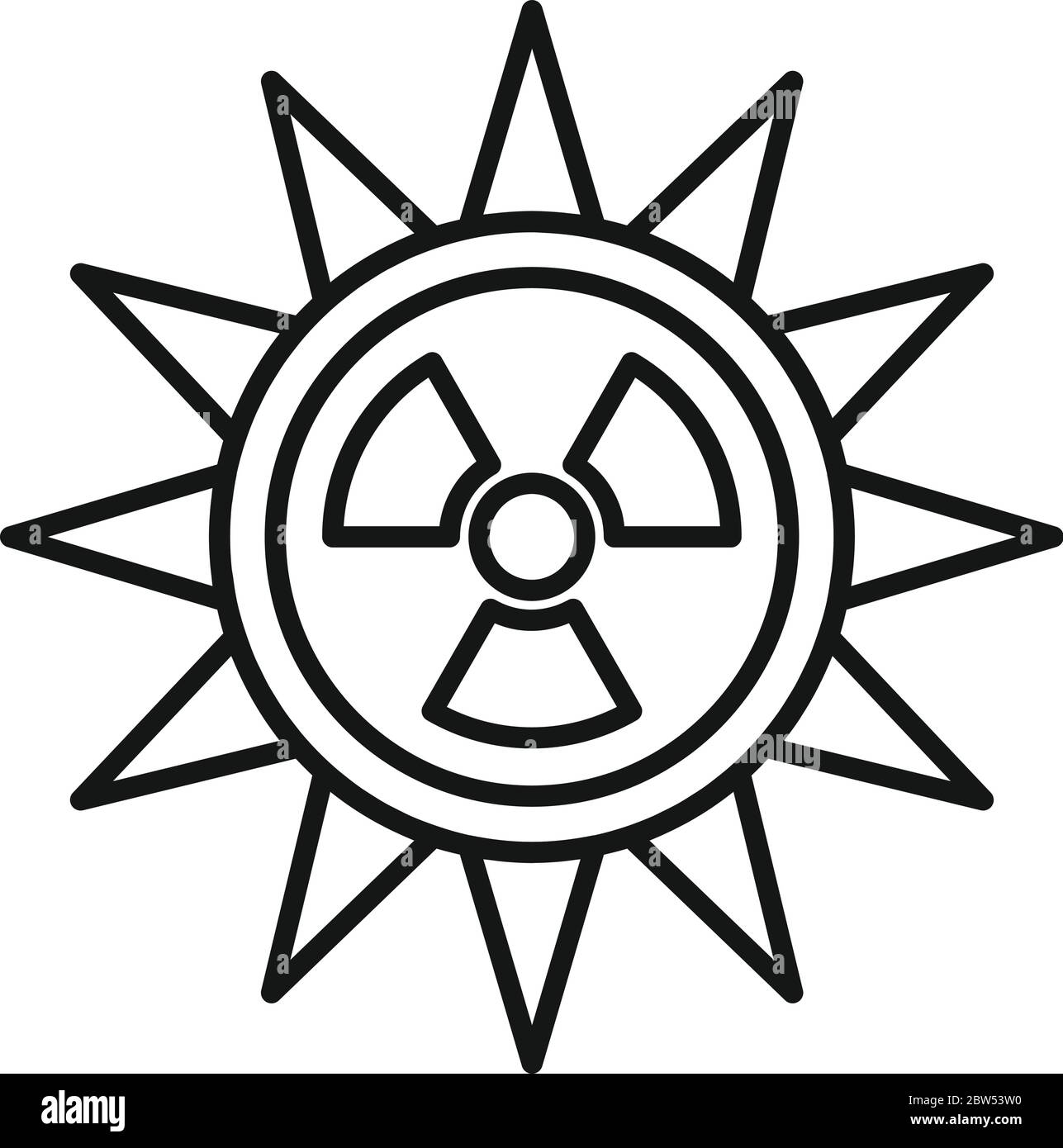 Sun radiation icon. Outline sun radiation vector icon for web design ...