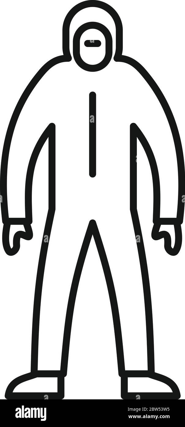 Man radiation costume icon. Outline man radiation costume vector icon ...