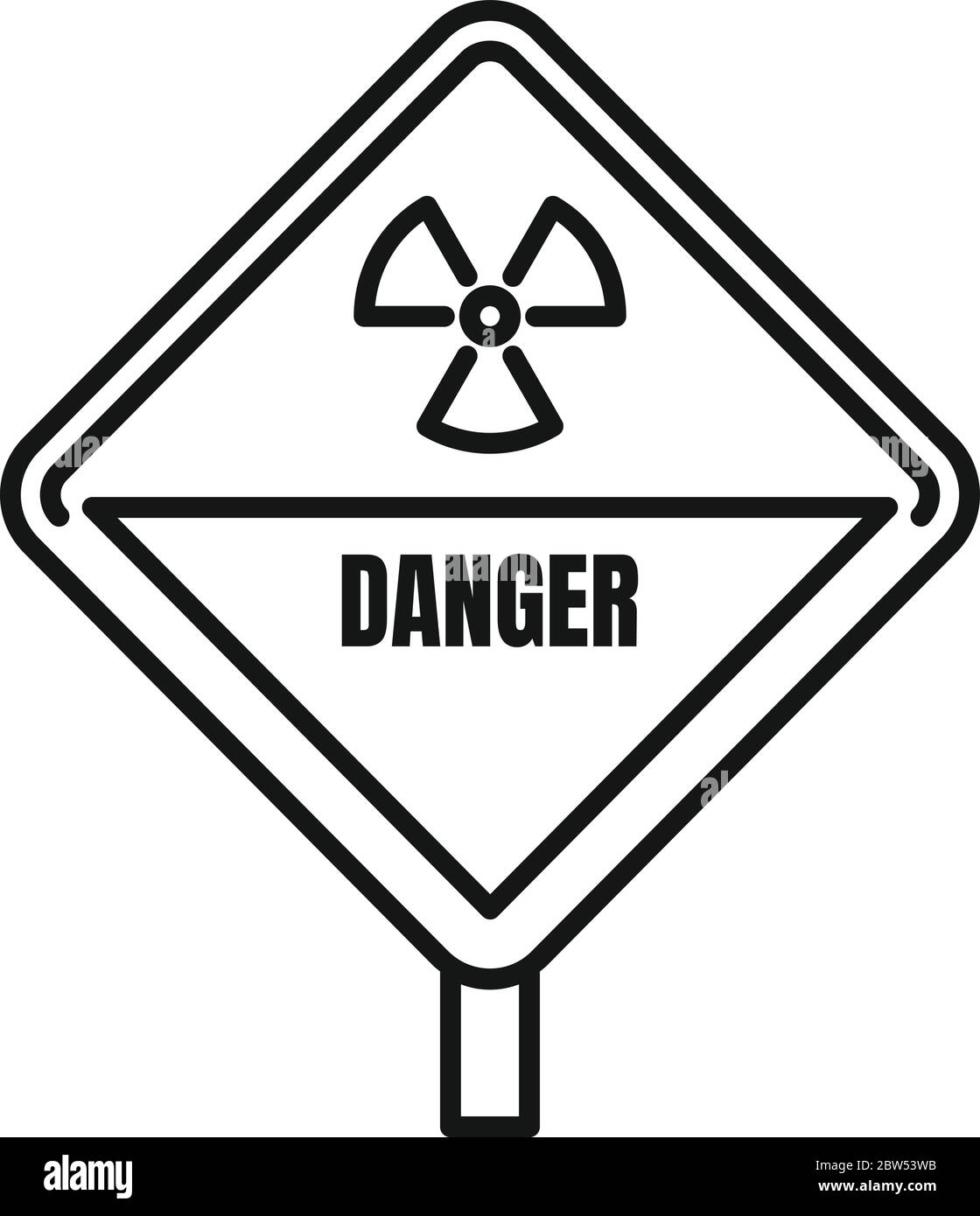 Danger radiation zone icon. Outline danger radiation zone vector icon ...