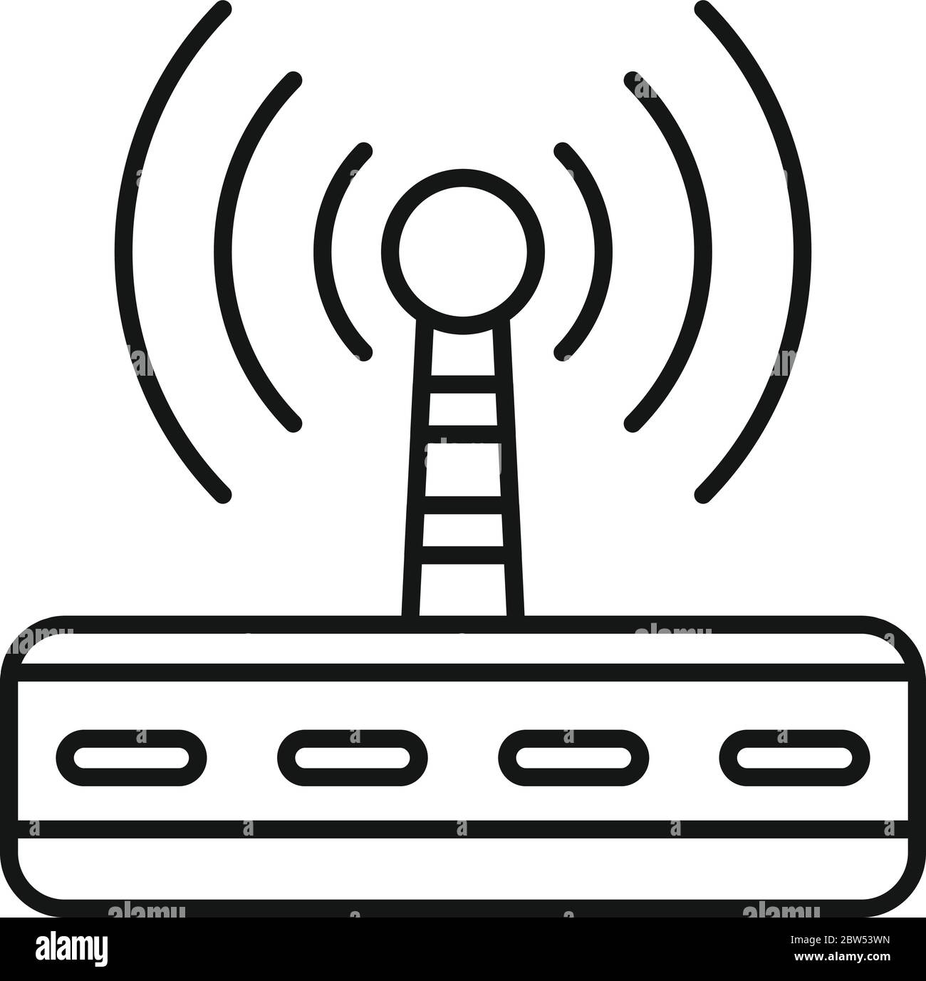 Wifi router radiation icon. Outline wifi router radiation vector icon ...