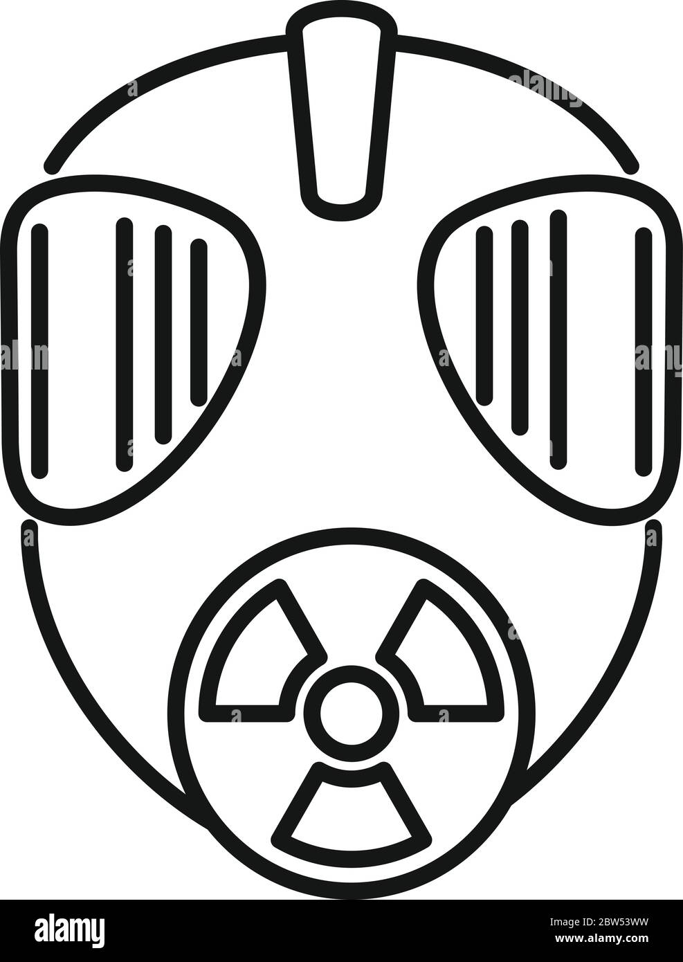 Gas radiation mask icon. Outline gas radiation mask vector icon for web ...