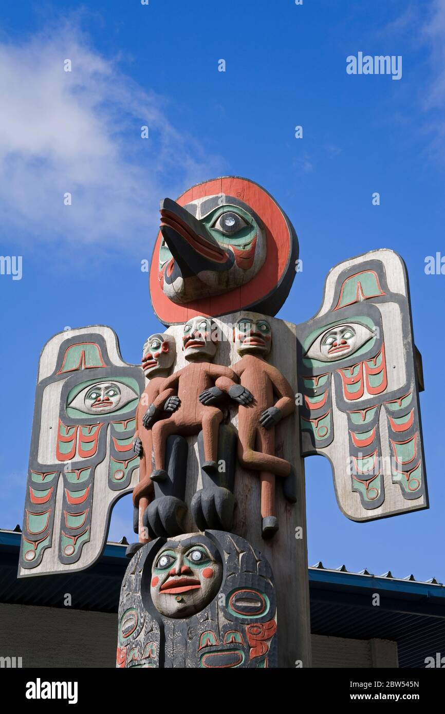 Totem Pole outside the Community College, Ketchikan, Southeast Alaska ...