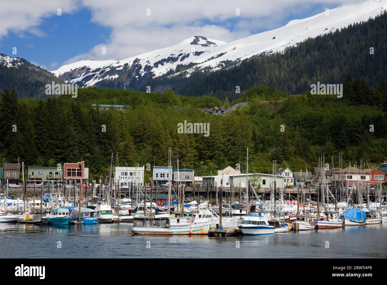 Thomas Basin Boat Harbor, Ketchikan, Southeast Alaska, USA Stock Photo ...