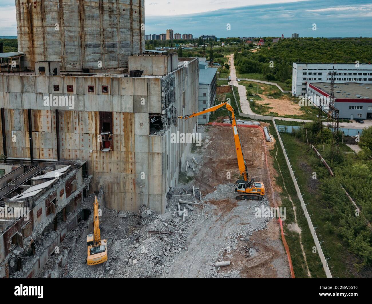 Aerial view demolition site process hi-res stock photography and images ...