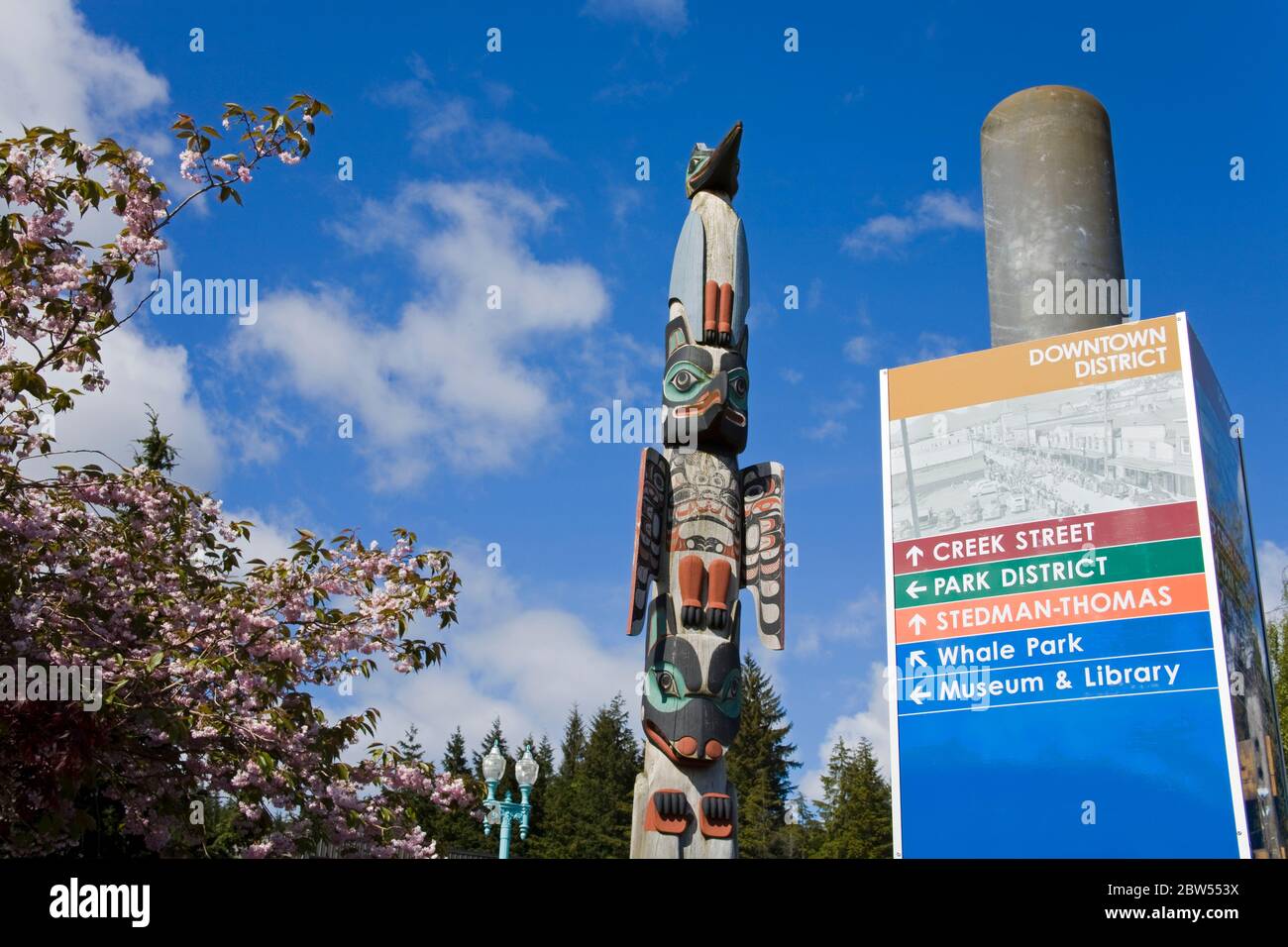 Chief Kyan Totem Pole in Whale Park, Ketchikan, Southeast Alaska, USA ...