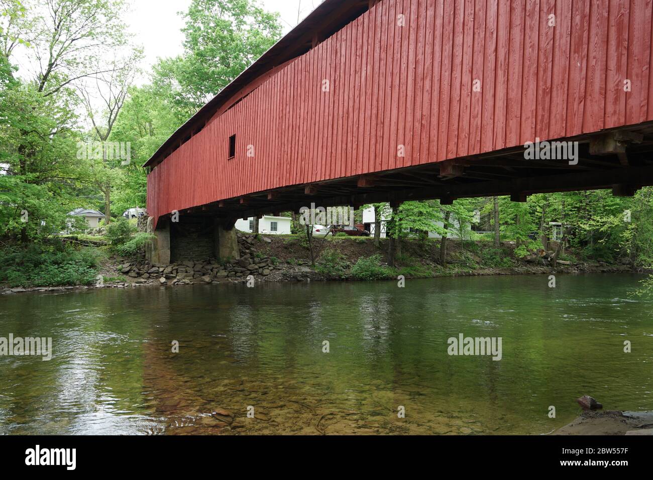 Side view of the Stillwater Covered Bridge in the Borough of Stillwater ...