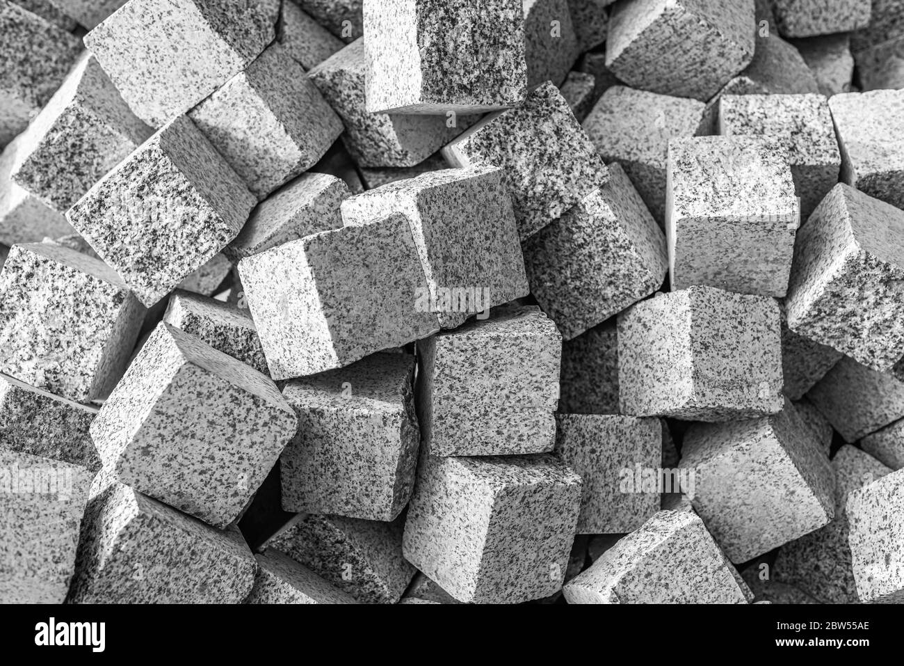 Gray granite paving stones Black and White Stock Photos & Images - Alamy