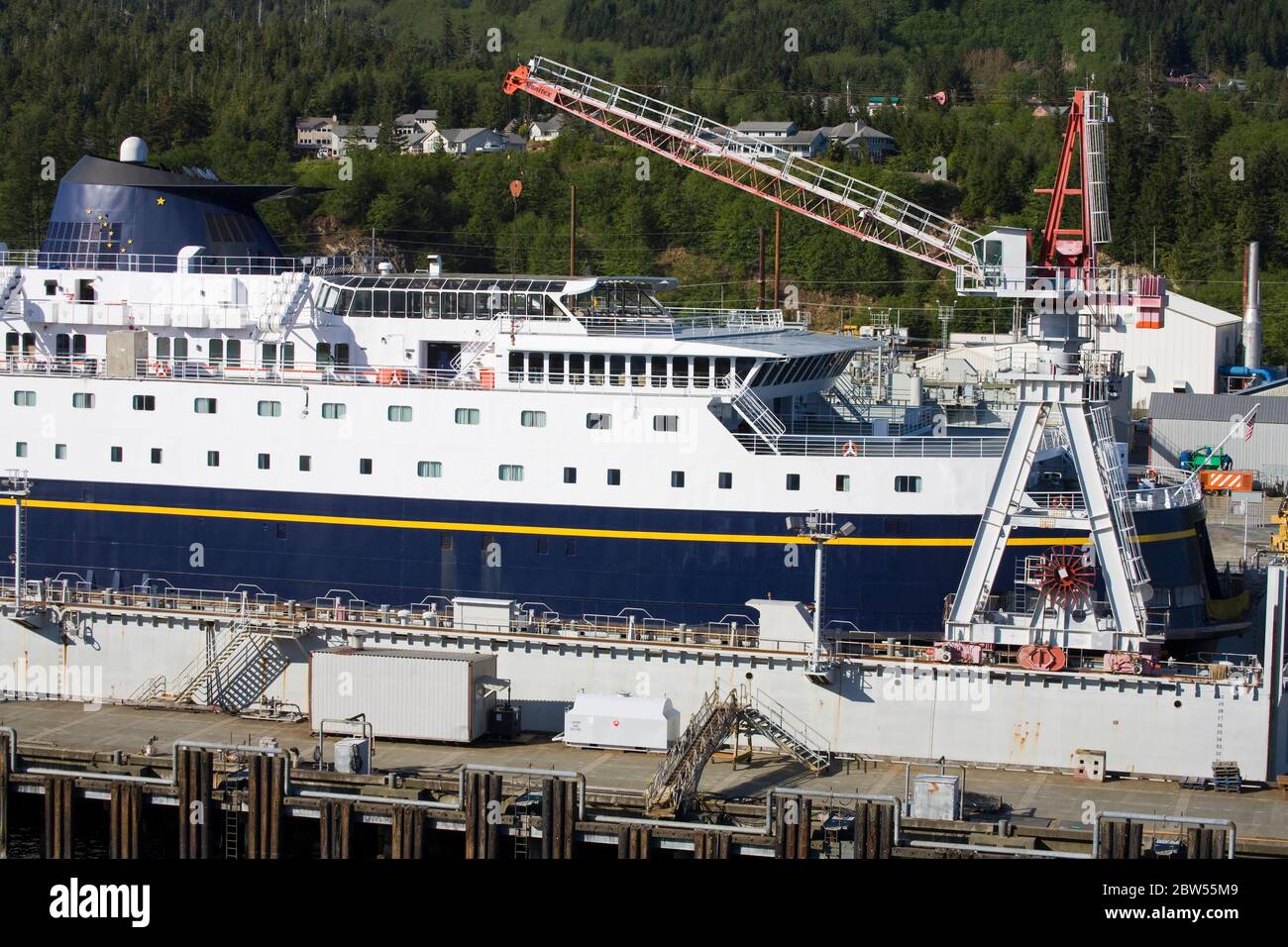 Alaska State Ferry 'Columbia' in drydock, Ketchikan, Southeast Alaska ...