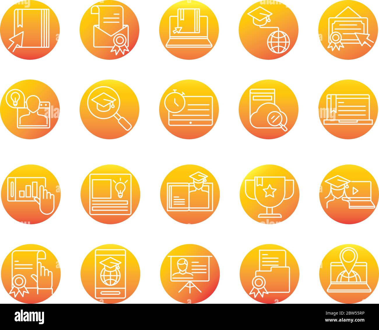 elearning online education and development class set gradient style ...