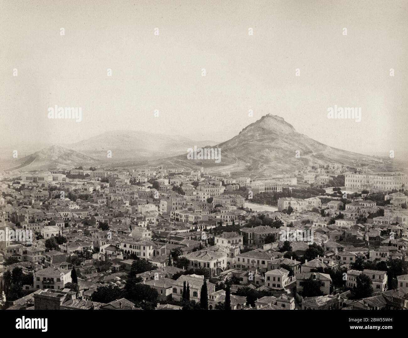 Vintage 19th century photograph - city of Athens, Greece, taken from ...