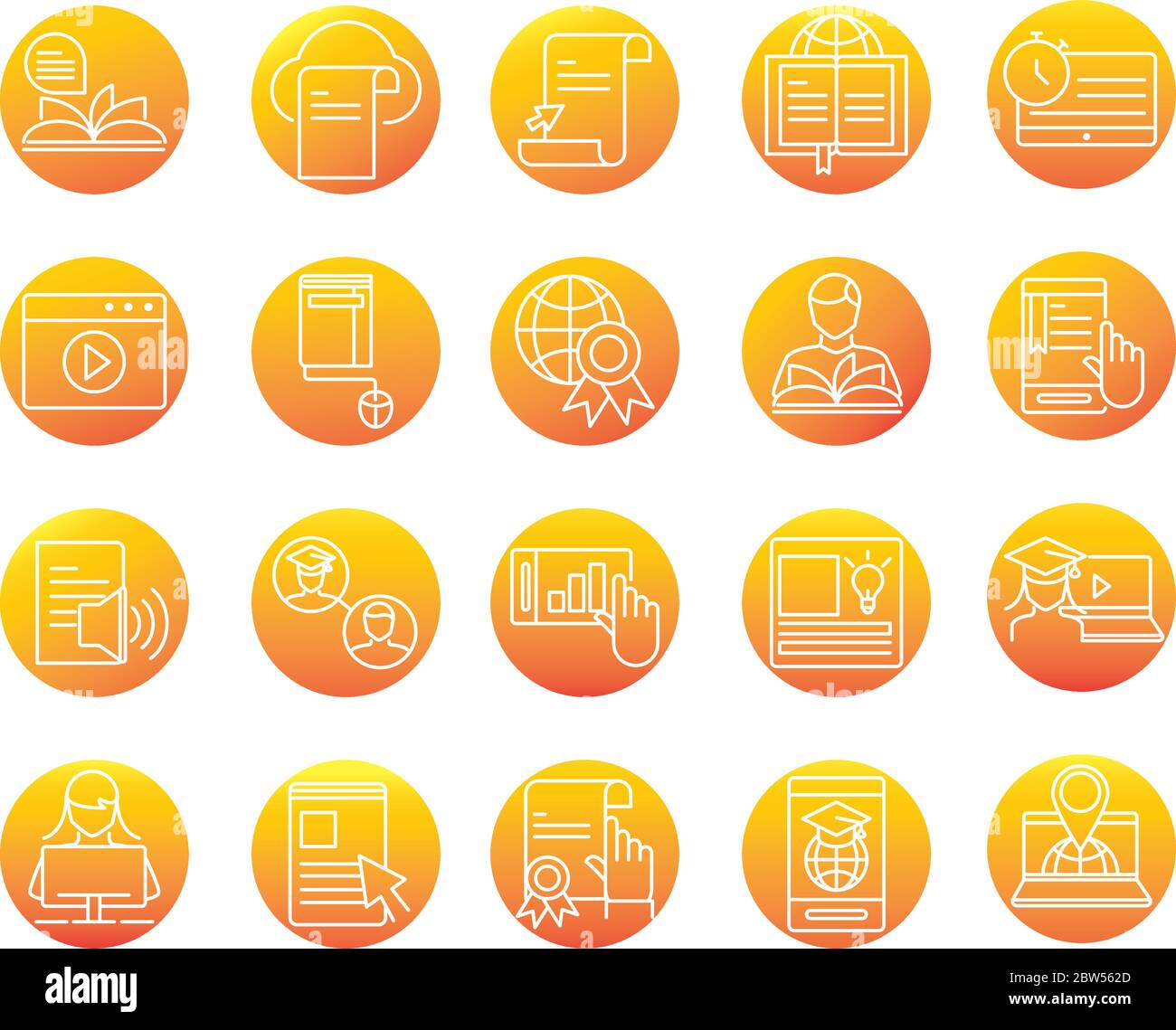elearning online education and development class set gradient style ...