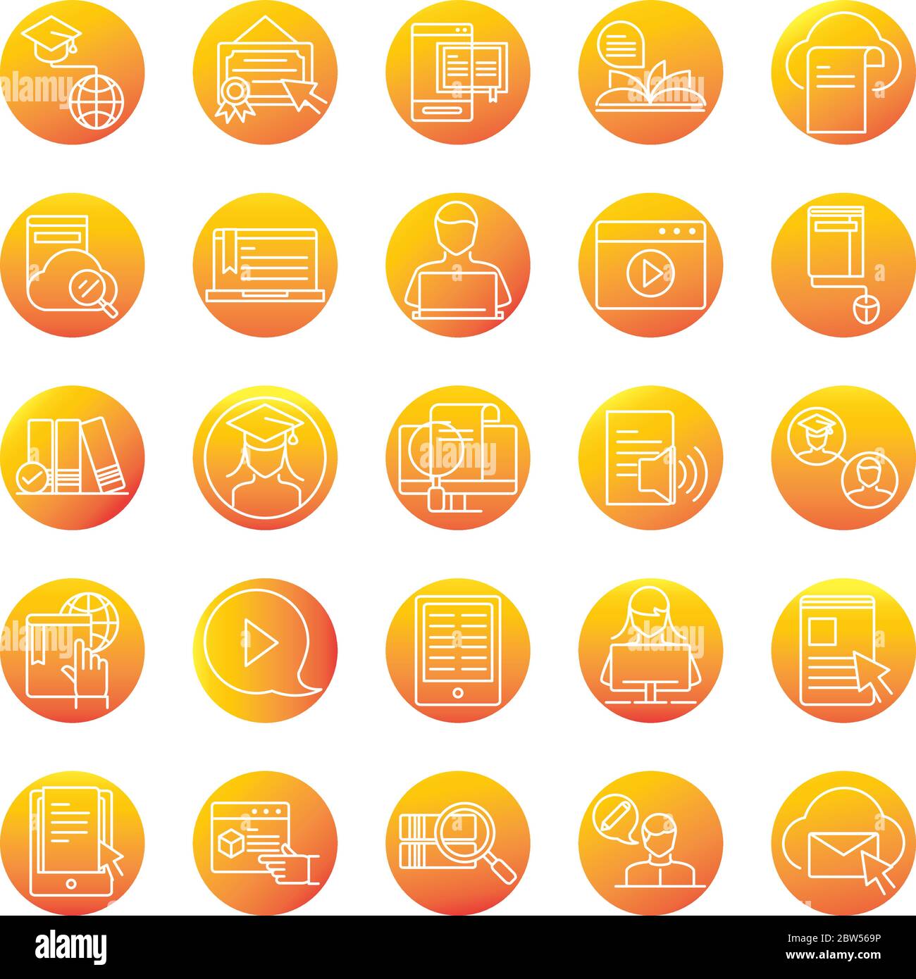 elearning online education and development class set gradient style ...