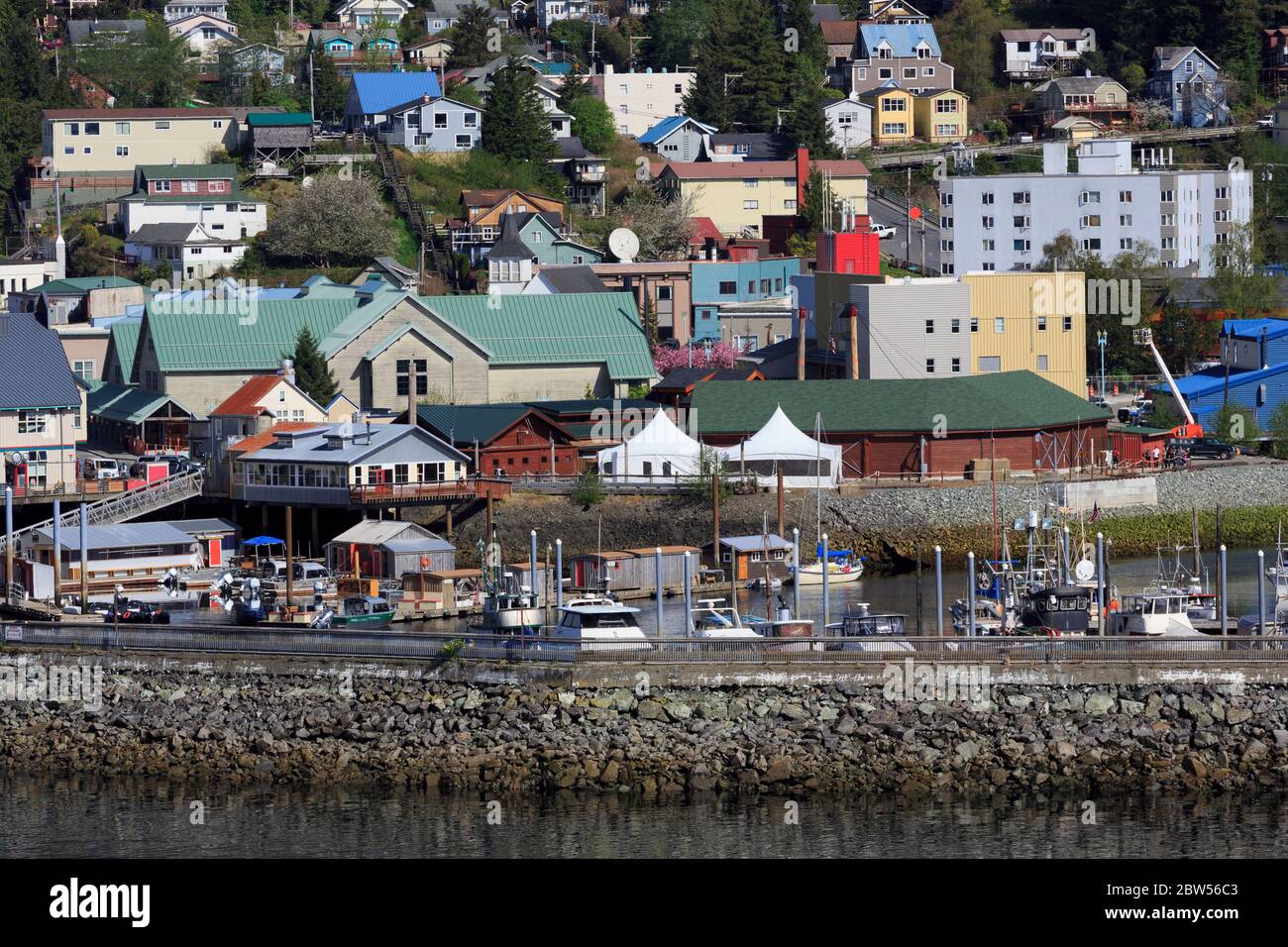 Thomas Basin boat harbor, Ketchikan, Alaska, USA Stock Photo - Alamy