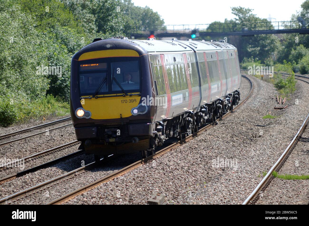 170398 with a Cardiff Central bound train at Magor Stock Photo - Alamy