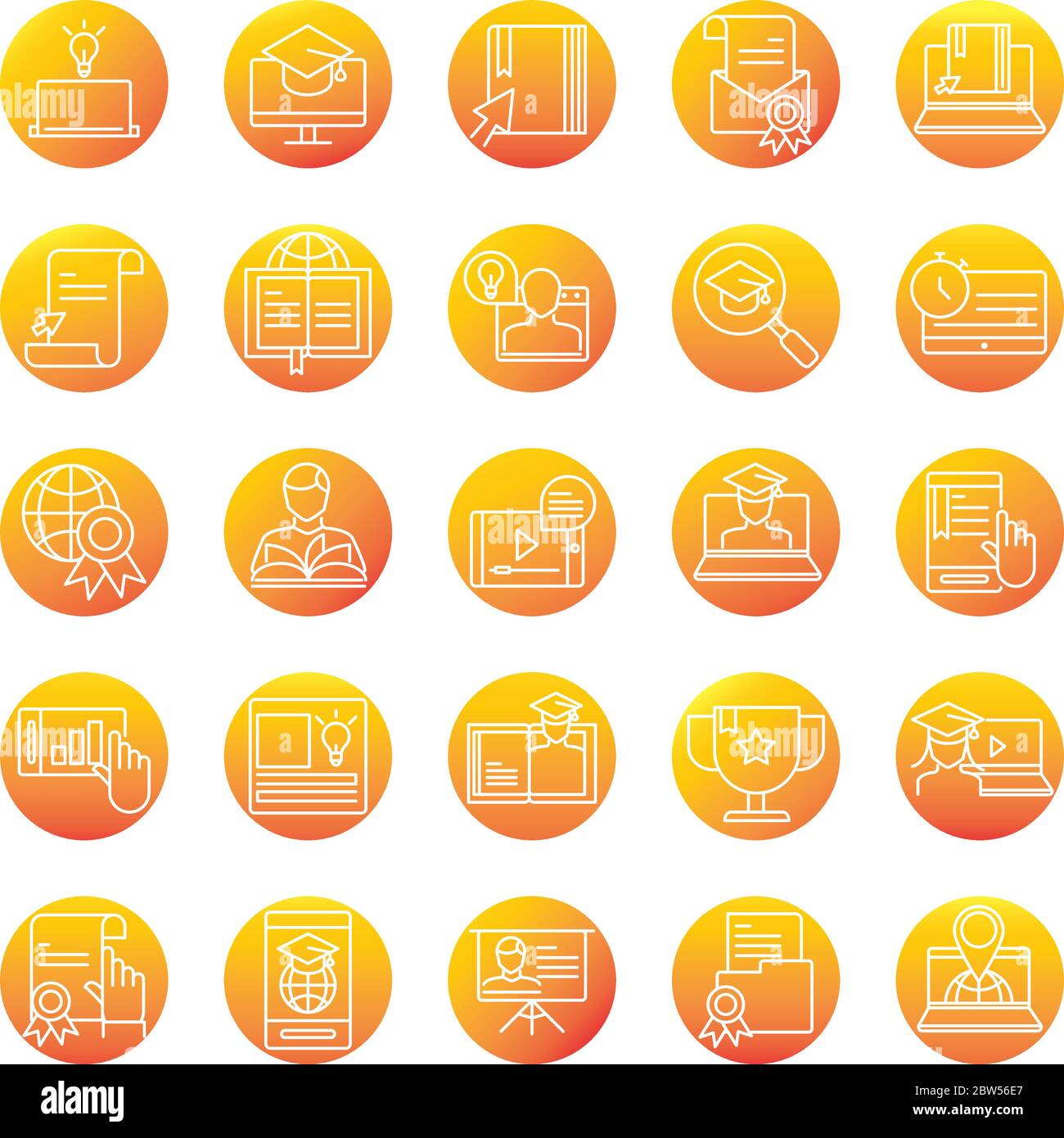 elearning online education and development class set gradient style ...