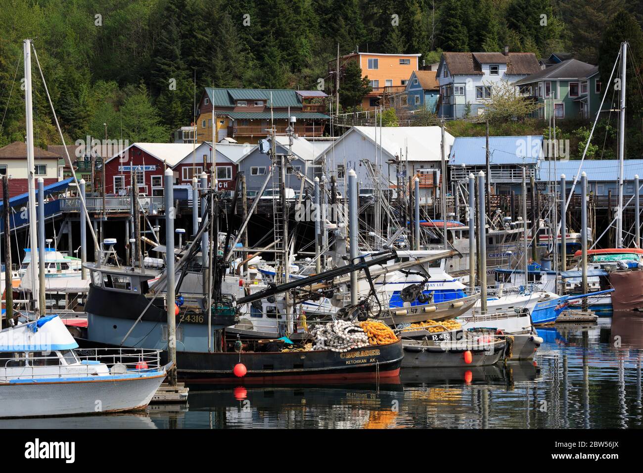 Thomas Basin boat harbor, Ketchikan, Alaska, USA Stock Photo - Alamy