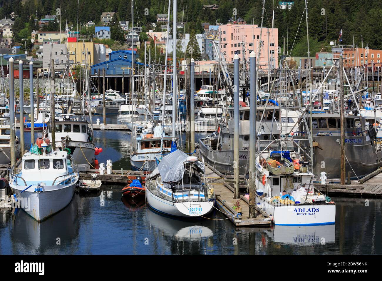 Thomas Basin boat harbor, Ketchikan, Alaska, USA Stock Photo - Alamy