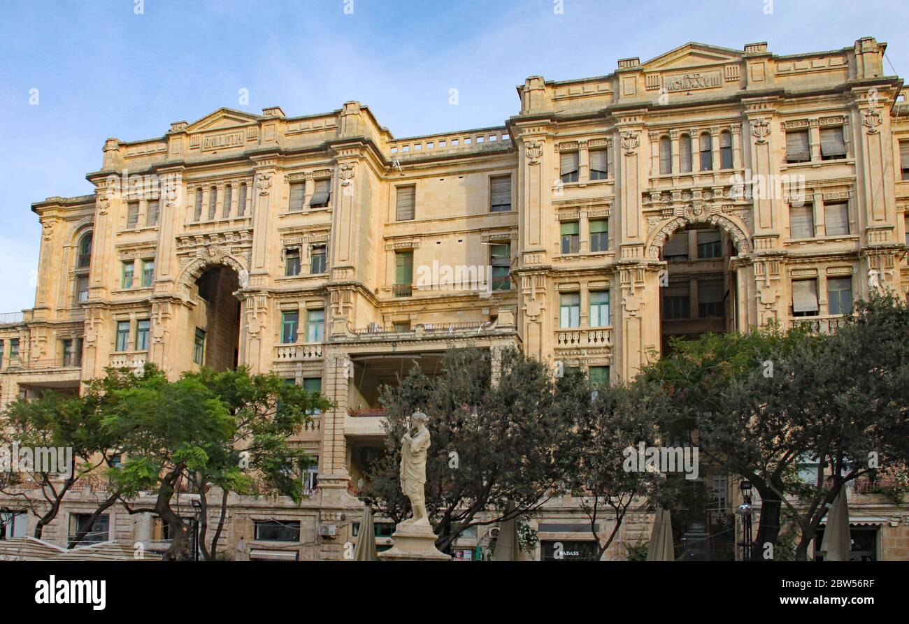 ST JULIANS, MALTA - NOVEMBER 3RD 2019. The magnificent art nouveau ...