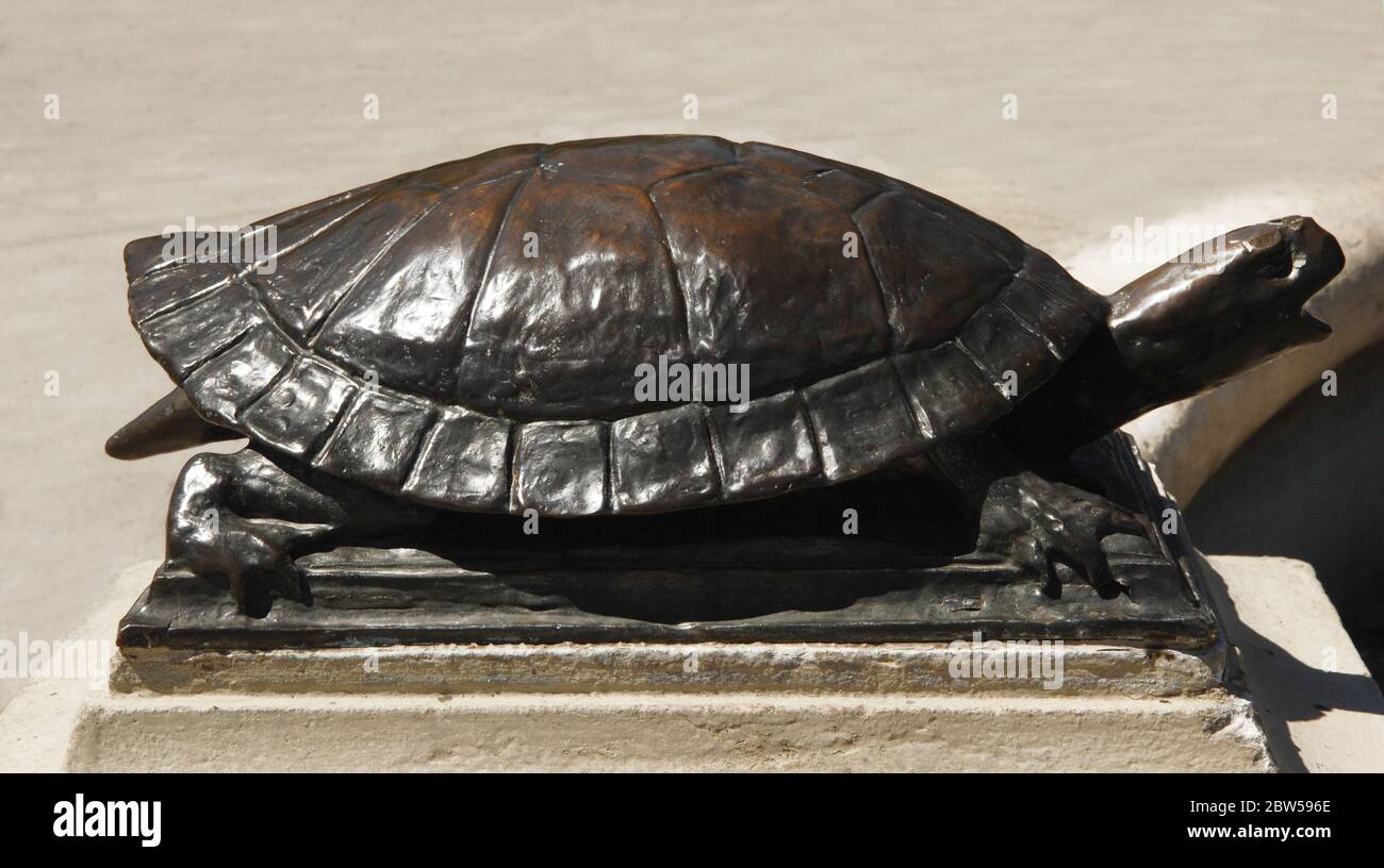 A big bronze turtle on a fountain in a park in Hamilton Stock Photo - Alamy