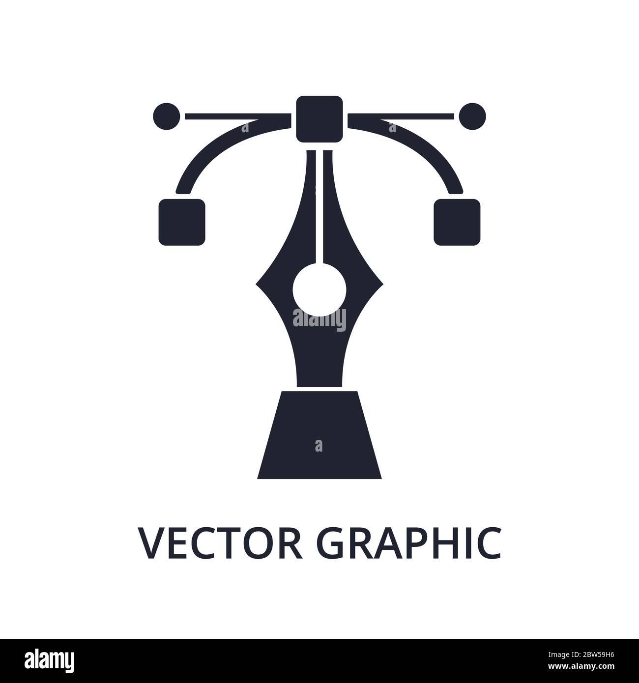 Concept of vector graphic with Bezier curve in flat design. Modern ...