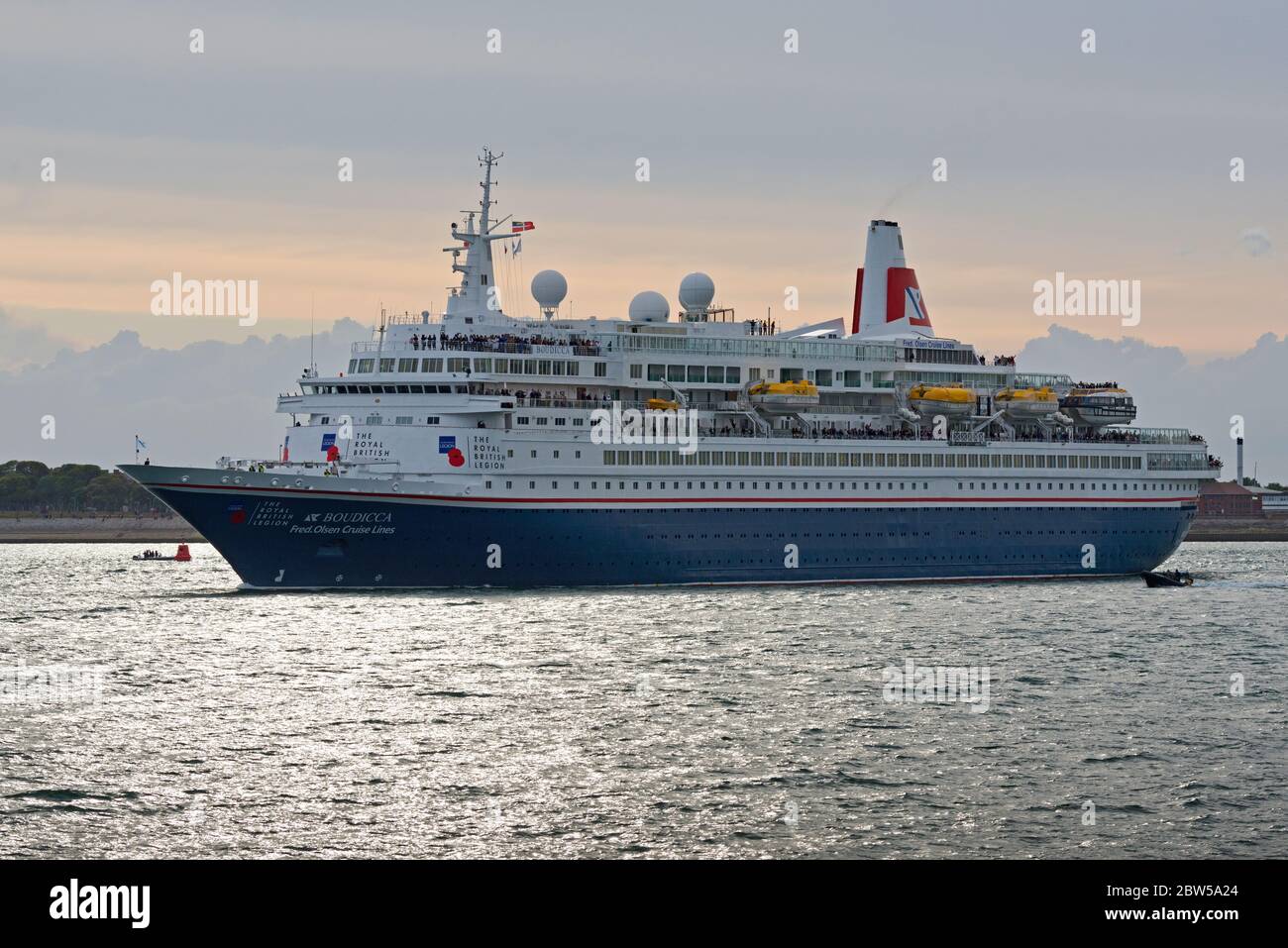 A flotilla of Royal Naval Ships and MV Boudica leaving Portsmouth ...