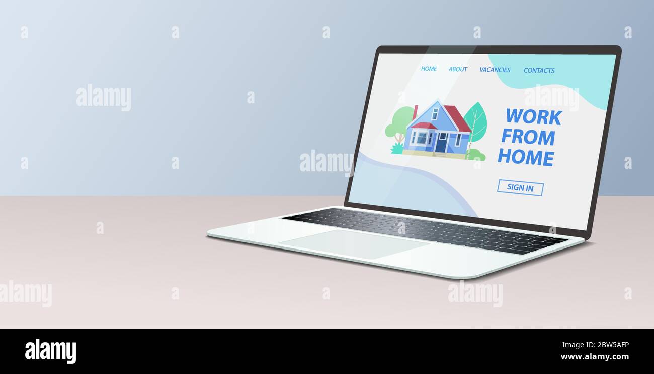 Landing page laptop mobile Stock Vector Images - Alamy