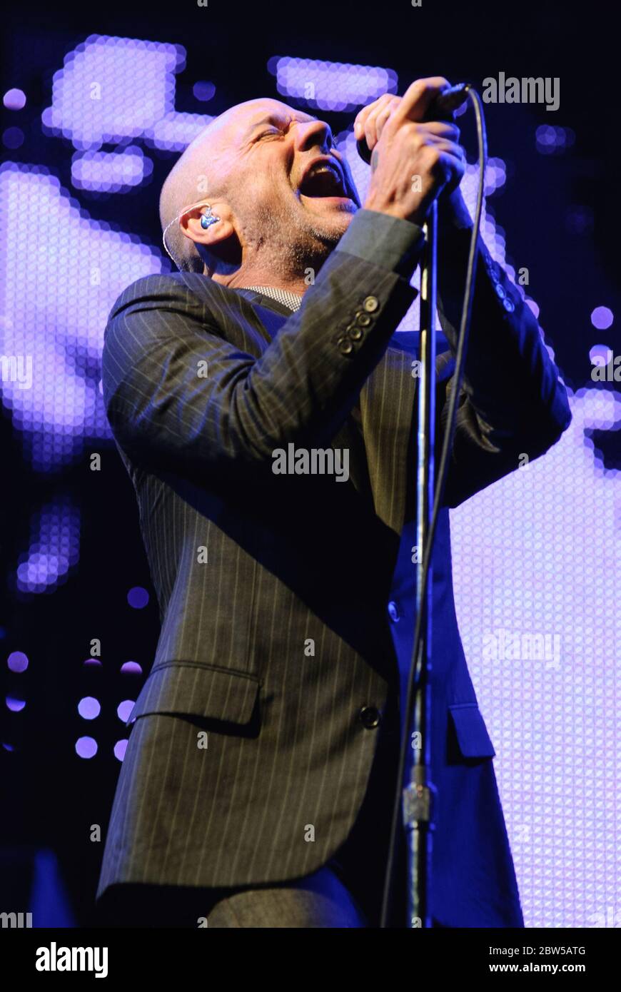 Michael stipe of rem performing on stage hi-res stock photography and ...