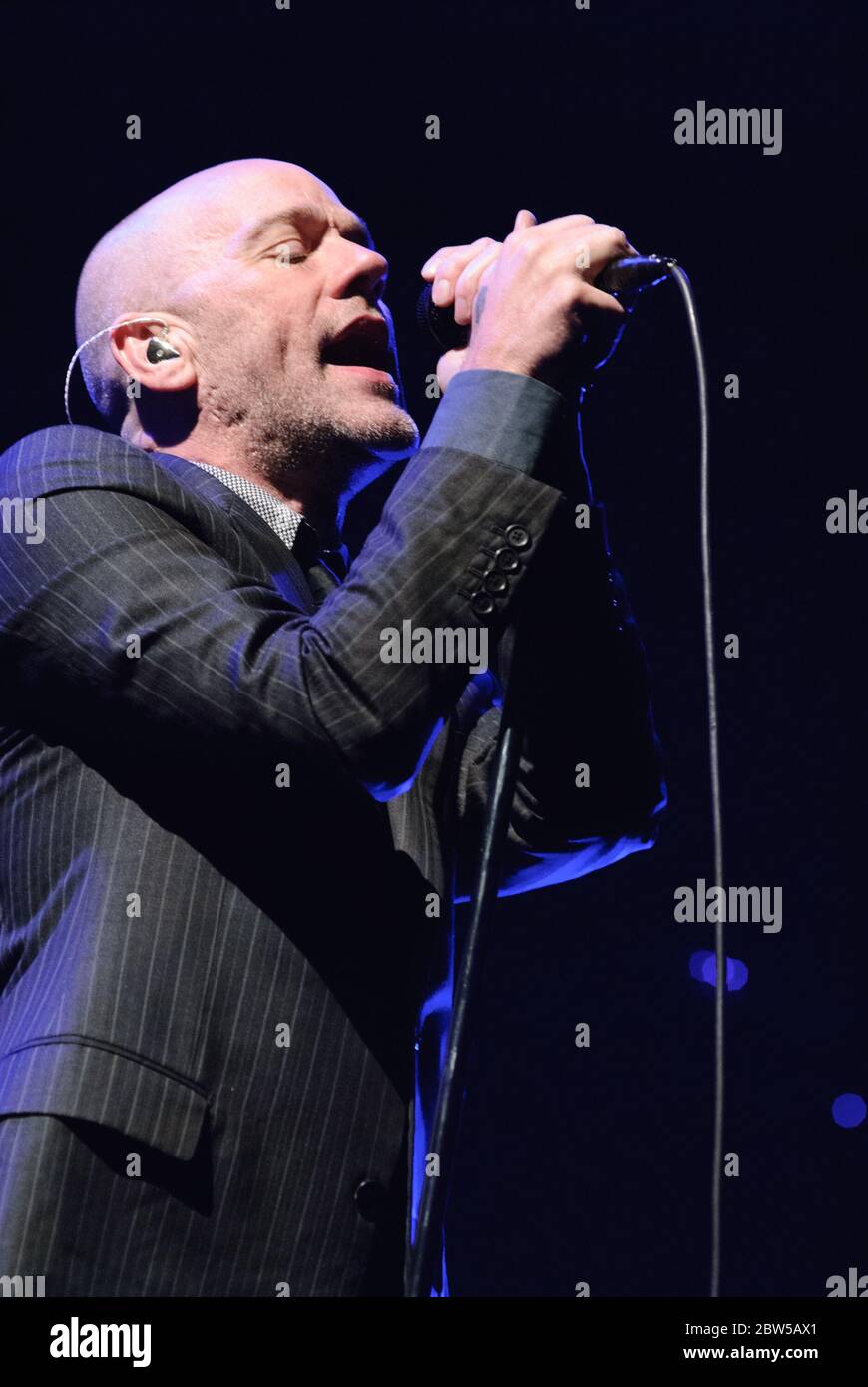 Michael stipe of rem performing on stage hi-res stock photography and ...