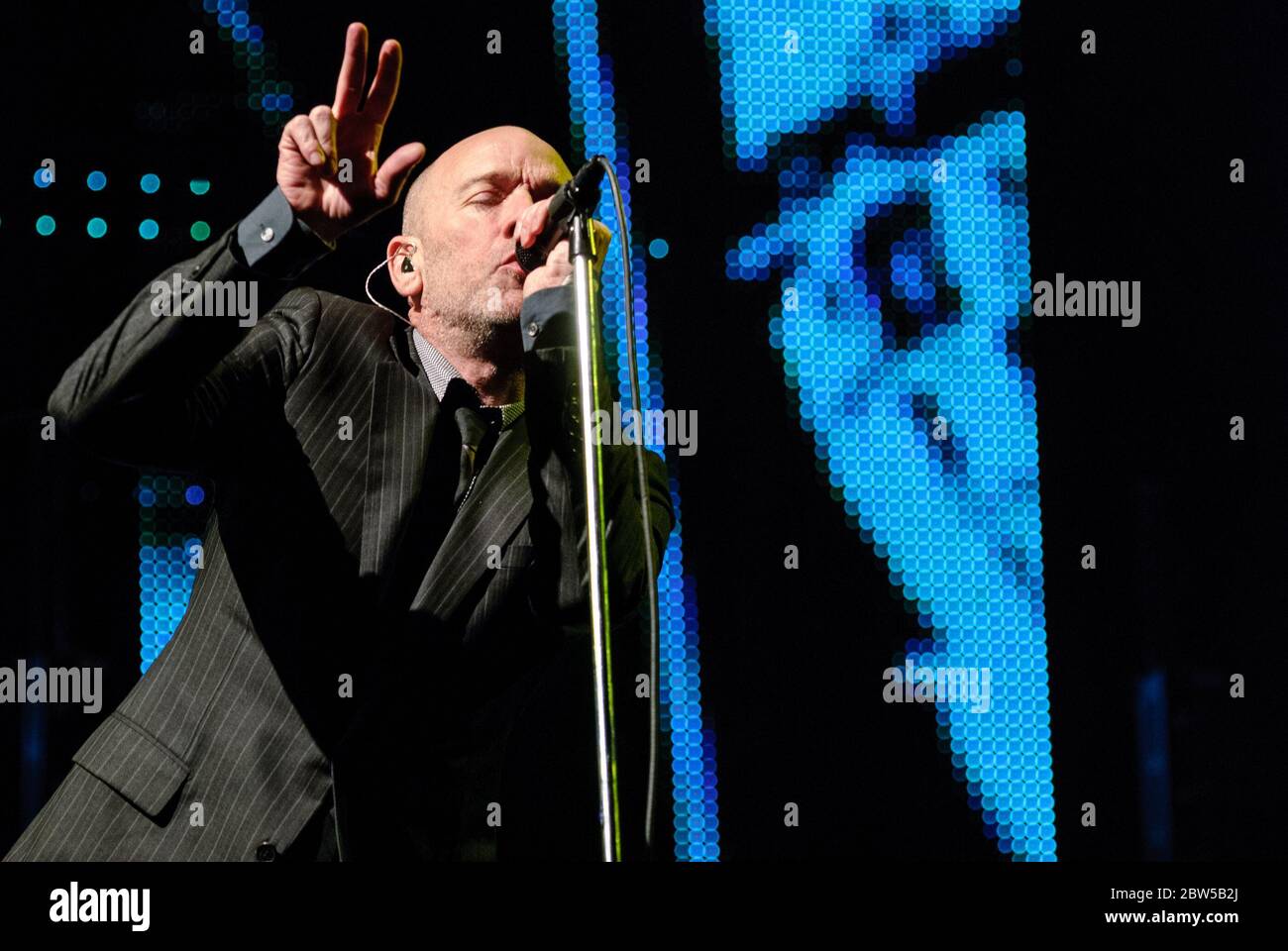 Michael Stipe Of Rem Performing On Stage High Resolution Stock ...