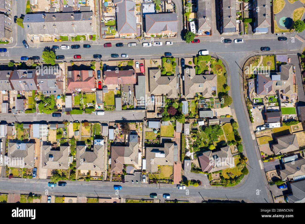 Aerial photo of the village of Cleckheaton in Yorkshire in the UK ...