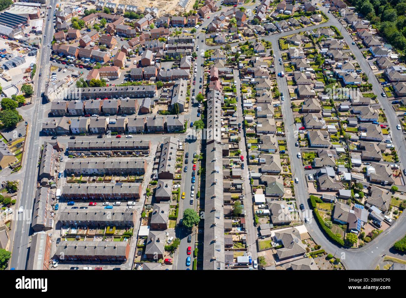 Aerial photo of the village of Cleckheaton in Yorkshire in the UK ...