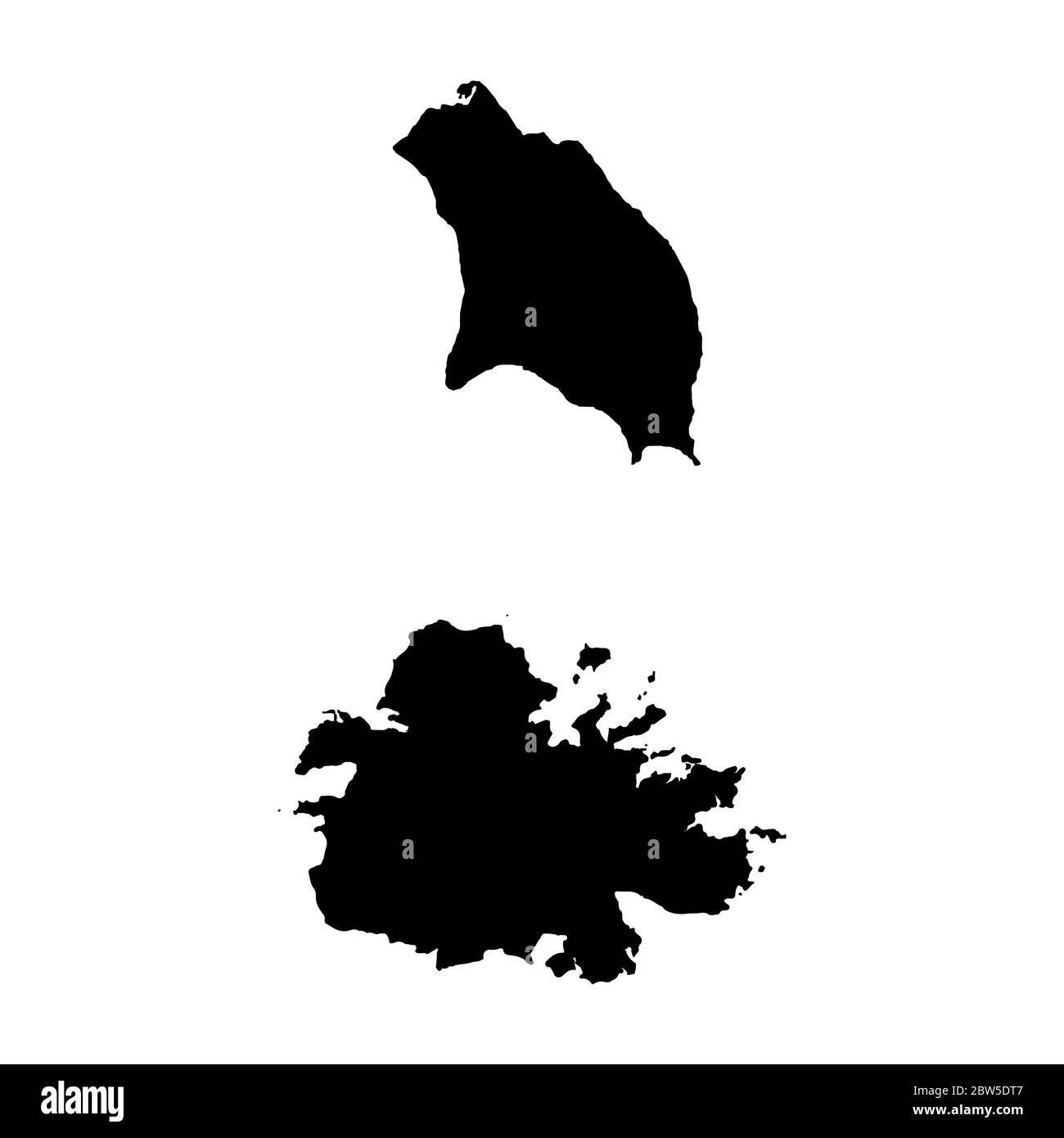 Vector map Antigua and Barbuda. Isolated vector Illustration. Black on ...