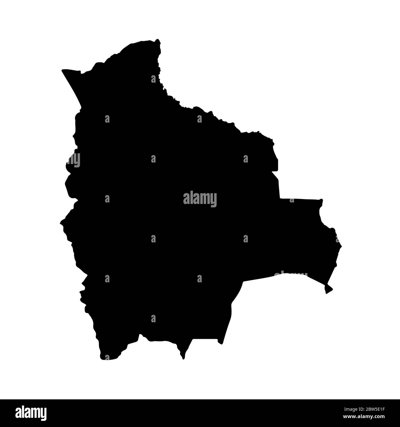 Vector map Bolivia. Isolated vector Illustration. Black on White ...