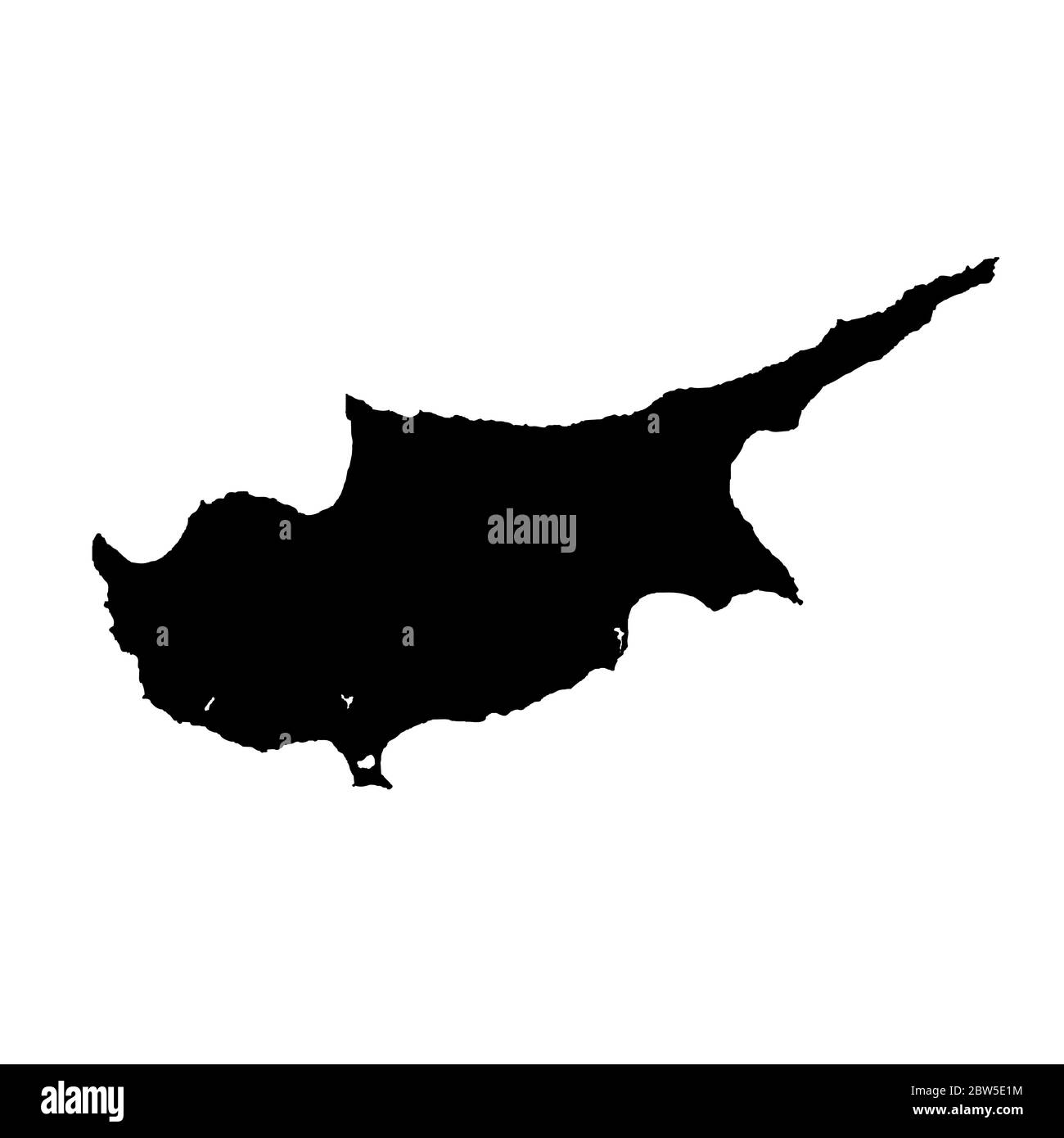 Vector map Cyprus. Isolated vector Illustration. Black on White ...