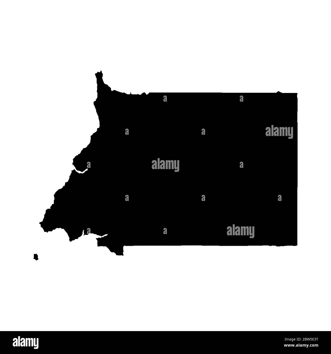 Vector map Equatorial Guinea. Isolated vector Illustration. Black on ...