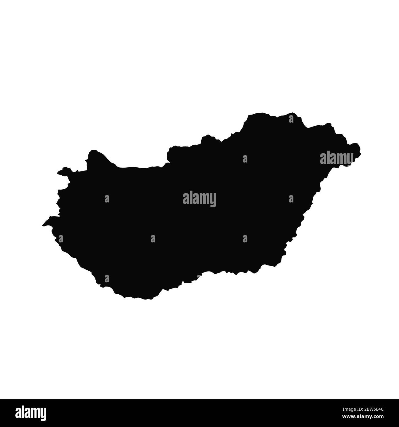 Vector map Hungary. Isolated vector Illustration. Black on White ...