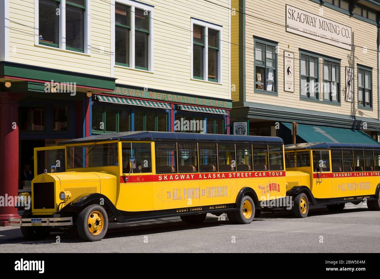 Skagway Alaska Street Car, Skagway, Southeast Alaska, USA Stock Photo ...