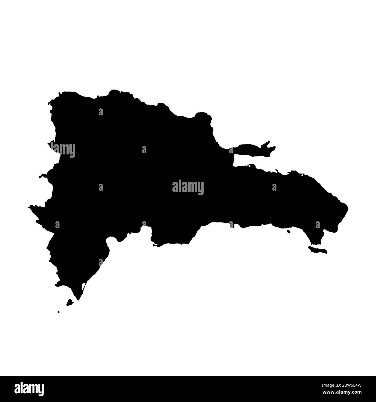 Vector map Dominican Republic. Isolated vector Illustration. Black on ...