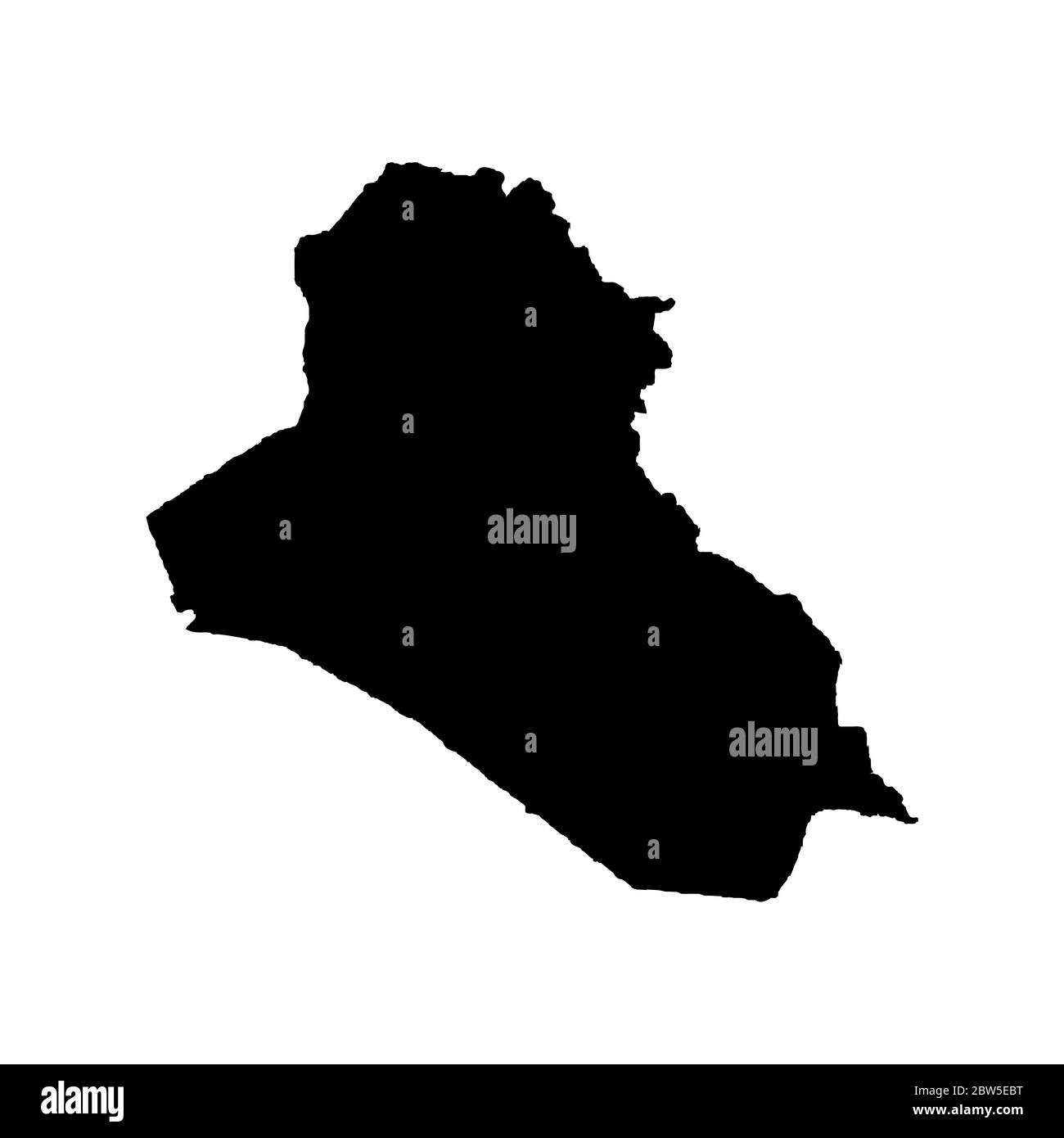 Vector map Iraq. Isolated vector Illustration. Black on White ...