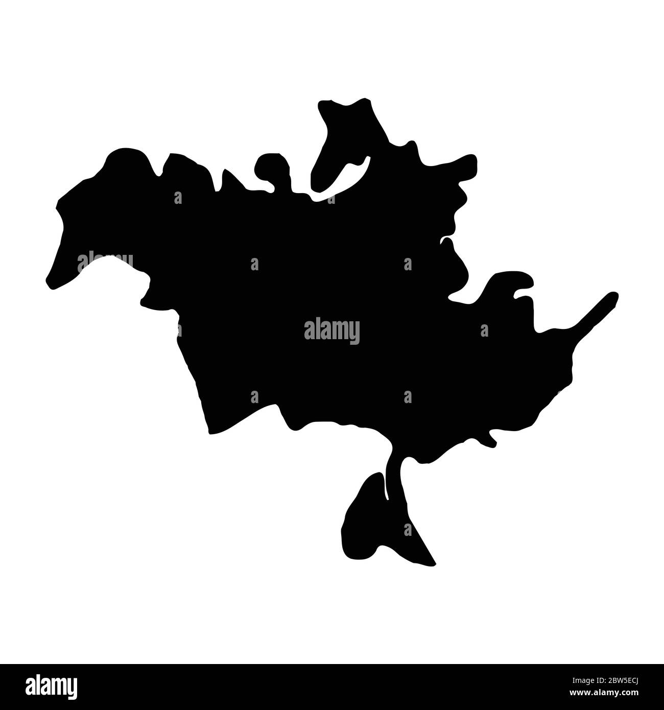 Vector map Manama. Isolated vector Illustration. Black on White ...